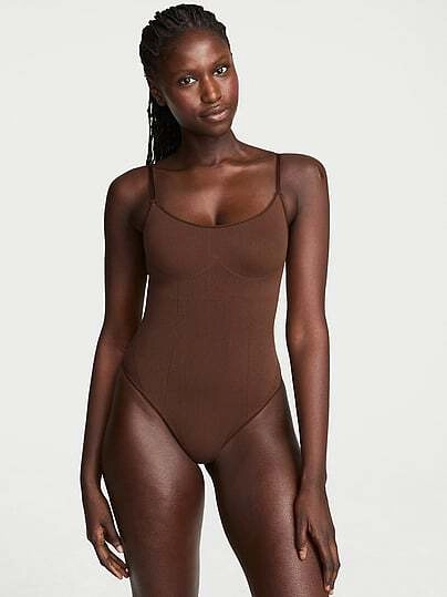 Victoria's Secret Vs X Leonisa Shaping Thong Bodysuit - Brown