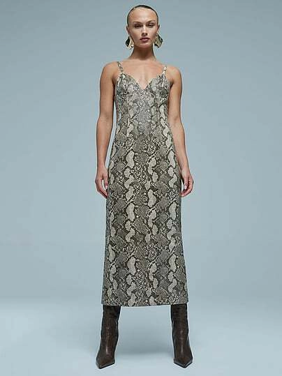 Victoria's Secret Bardot Estine Faux Snakeskin Dress - Print