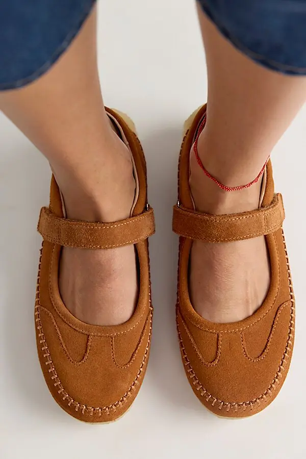 Clarks Tor Low Bar Mary Janes - Ginger Suede