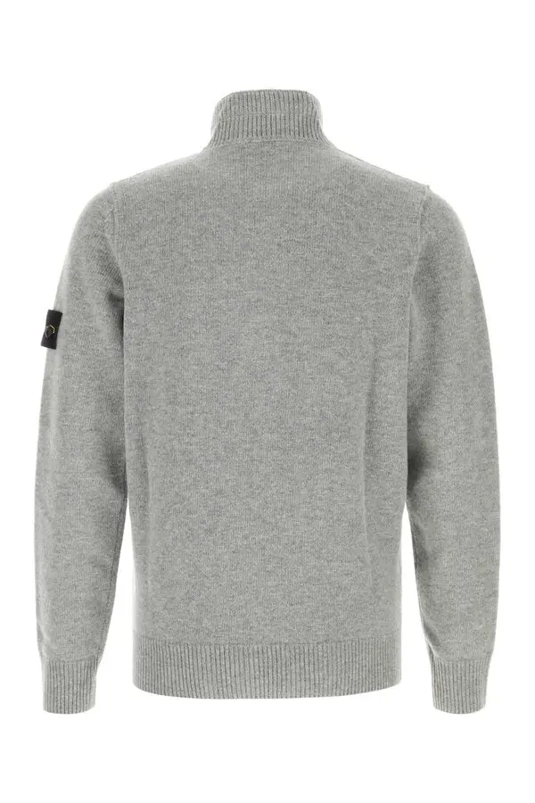 Stone Island Grey Wool Blend Sweater - Gray