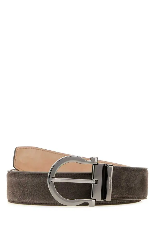 FERRAGAMO Mud Suede Belt - Brown