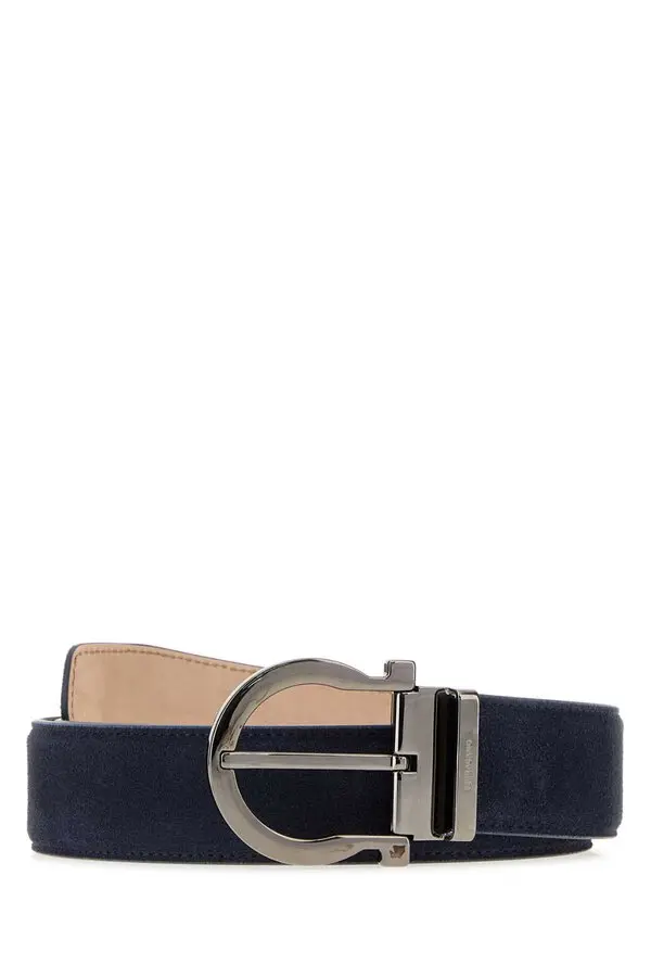 FERRAGAMO Suede Belt - Blue