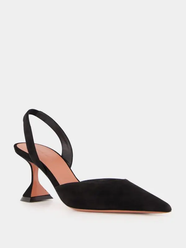Amina Muaddi Holli Suede Slingback Heels