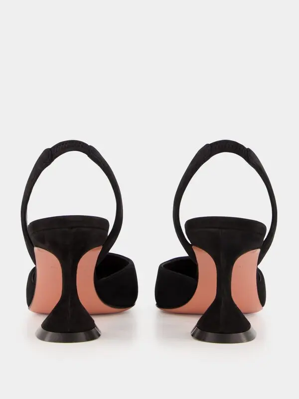 Amina Muaddi Holli Suede Slingback Heels