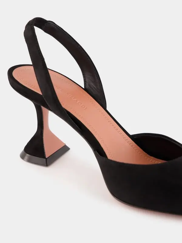 Amina Muaddi Holli Suede Slingback Heels
