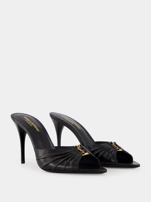 Saint Laurent Babylone Open Toe Mules - Black