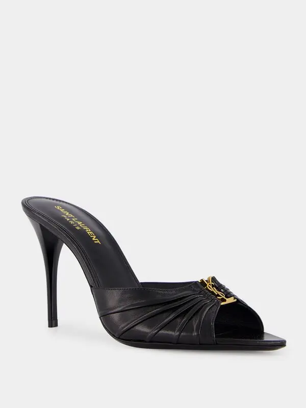 Saint Laurent Babylone Open Toe Mules - Black