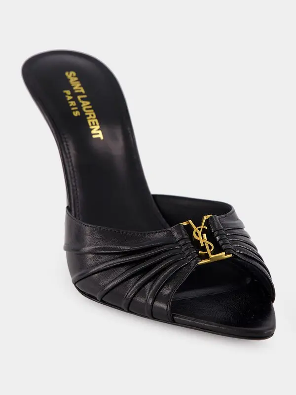 Saint Laurent Babylone Open Toe Mules - Black