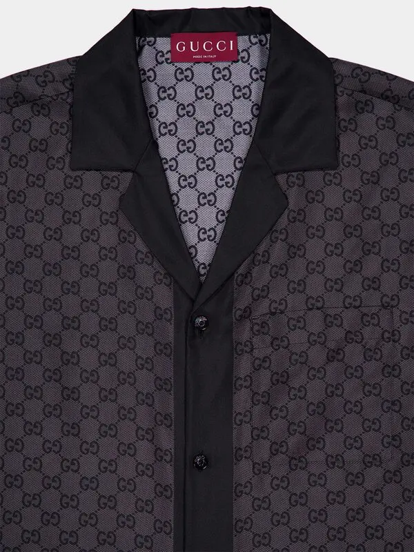 Gucci Gg Silk Twill Bowling Shirt