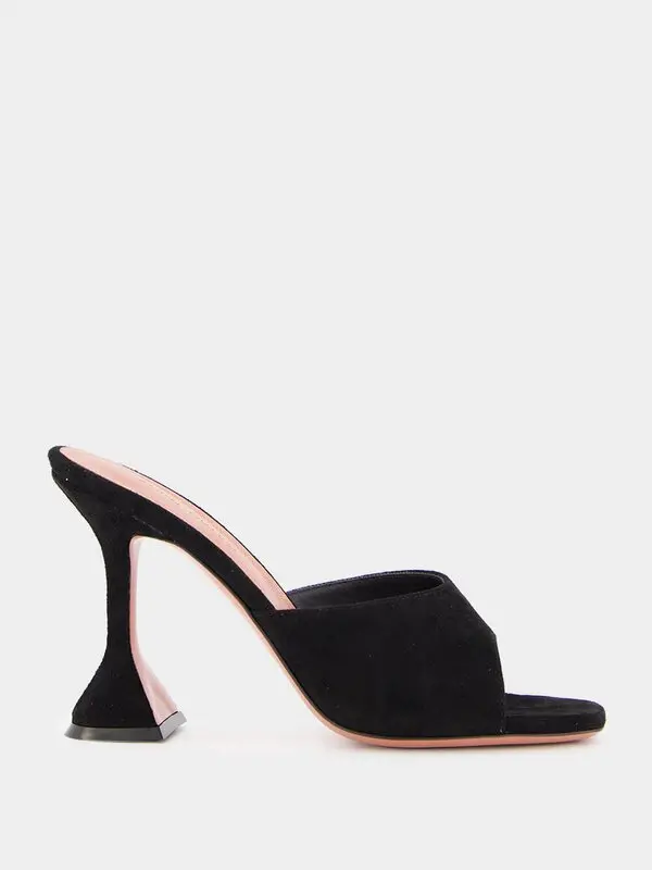 Amina Muaddi Lupita Suede Mules 95mm - Black
