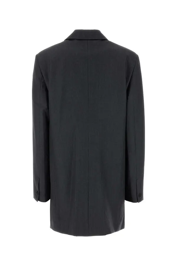 JIL SANDER Dark Grey Wool Blend Oversize Blazer
