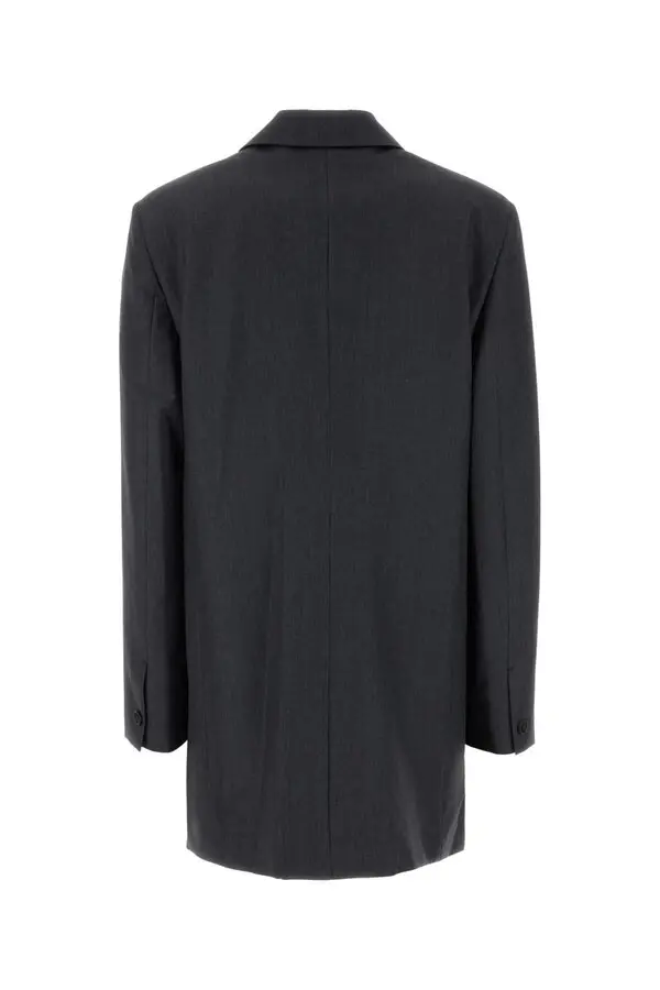 JIL SANDER Wool Blend Oversize Blazer - Gray