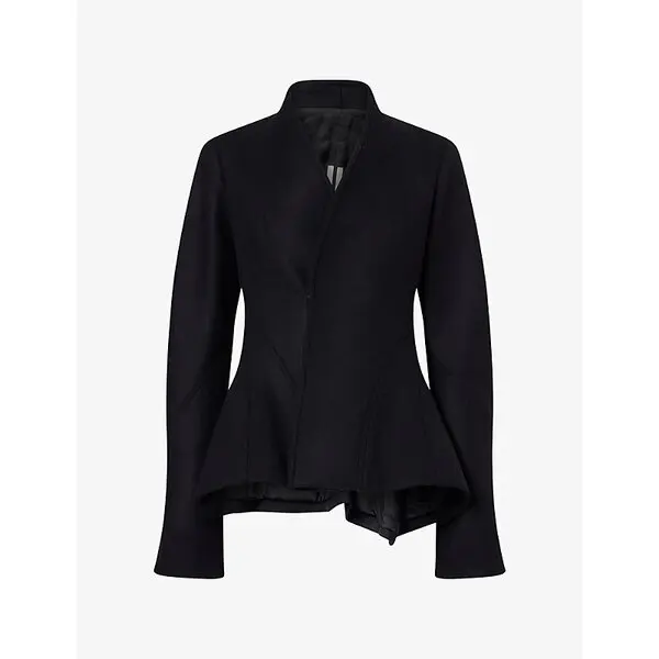 Rick Owens Moog Wrap-front Wool-blend Jacket - Black