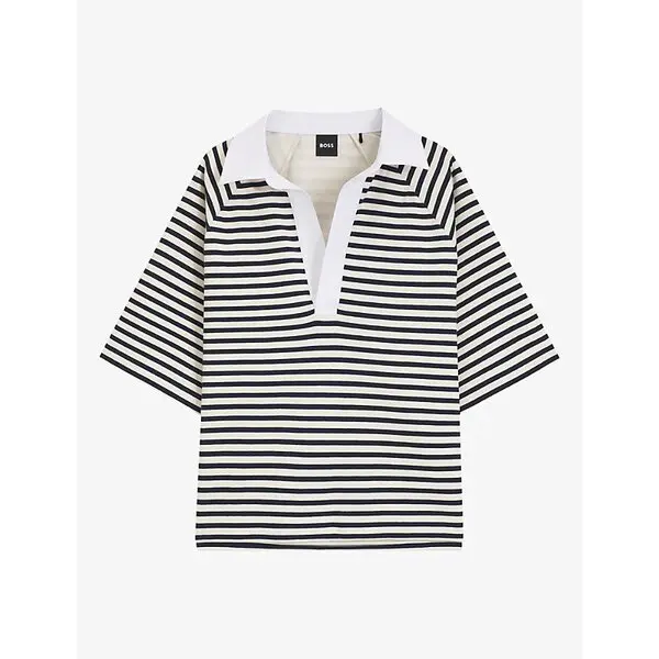 BOSS Striped Cotton-blend Polo Shirt