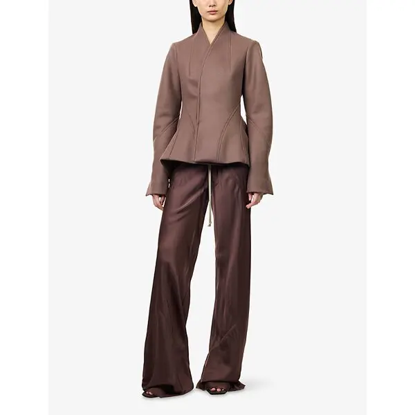 Rick Owens Moog Peplum-hem Wool-blend Jacket