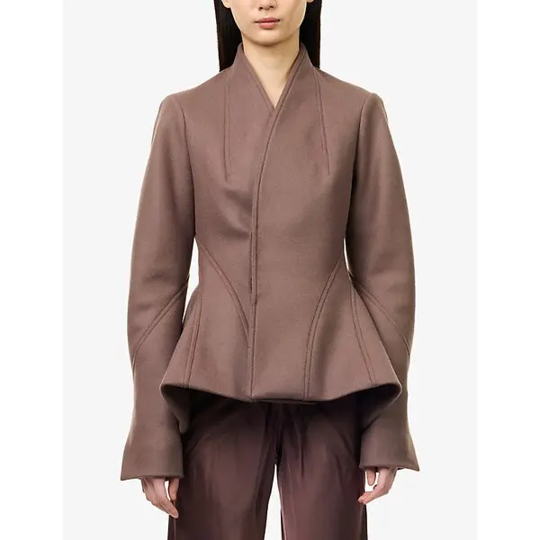 Rick Owens Moog Peplum-hem Wool-blend Jacket