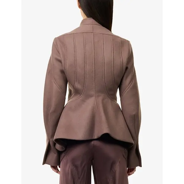 Rick Owens Moog Peplum-hem Wool-blend Jacket