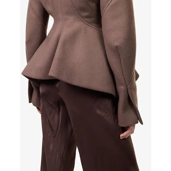 Rick Owens Moog Peplum-hem Wool-blend Jacket