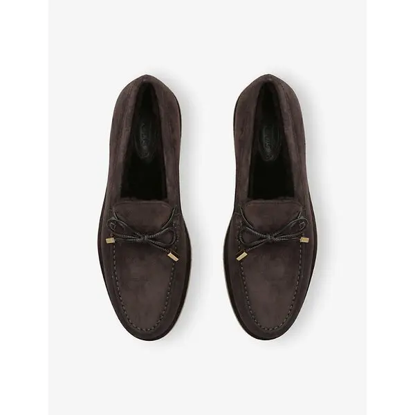 TOD'S Gomma Shearling-lined Suede Loafers