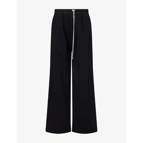 Rick Owens Pusher Wide-leg Cotton Trousers - Black
