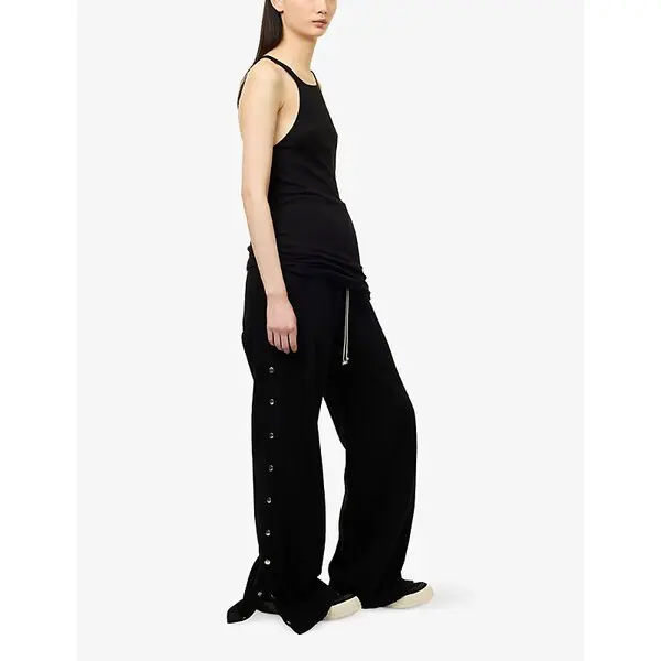 Rick Owens Pusher Wide-leg Cotton Trousers - Black