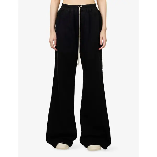 Rick Owens Pusher Wide-leg Cotton Trousers - Black