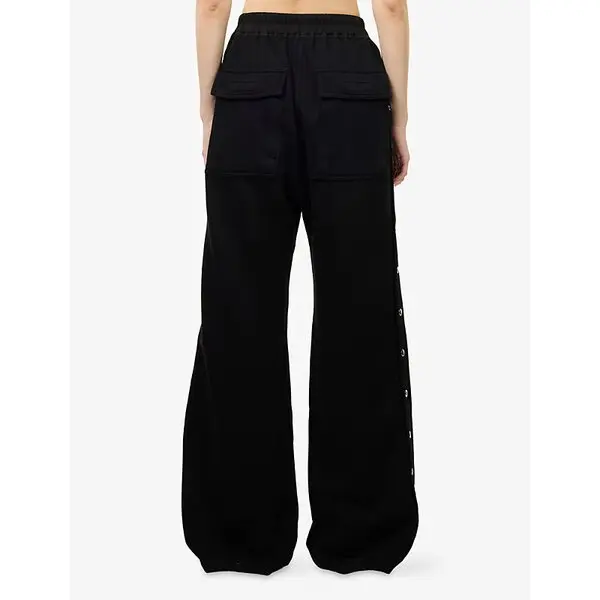 Rick Owens Pusher Wide-leg Cotton Trousers - Black