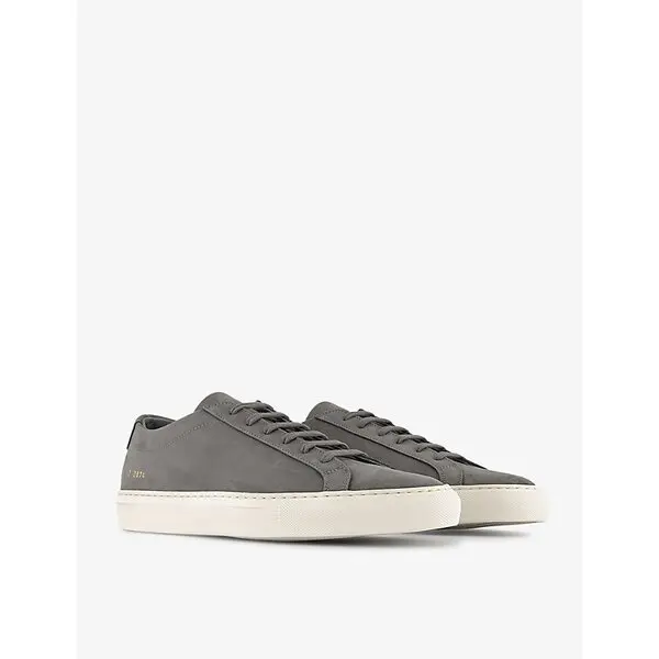 COMMON PROJECTS Achilles Nubuck-leather Low-top Trainers - Warm Grey