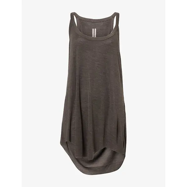 Rick Owens Gigi Scoop-neck Wool And Silk-blend Tank Top - Drkdust
