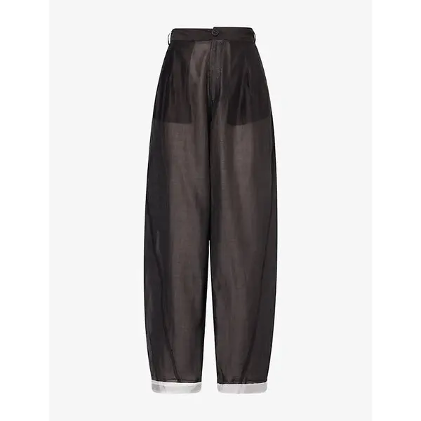 DARKPARK Phebe Double-sided Wide-leg Sheer Woven Trousers