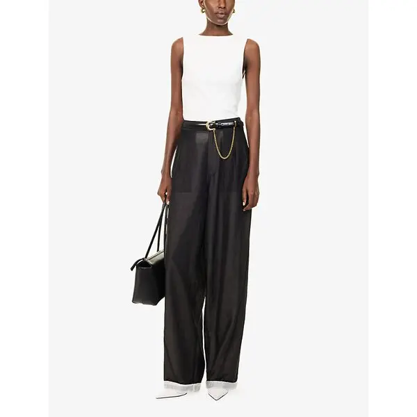 DARKPARK Phebe Double-sided Wide-leg Sheer Woven Trousers