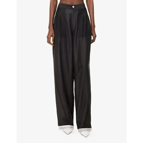 DARKPARK Phebe Double-sided Wide-leg Sheer Woven Trousers