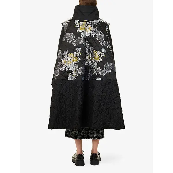 Erdem X Barbour Embroidered Jacquard Waxed Cotton Gilet Coat