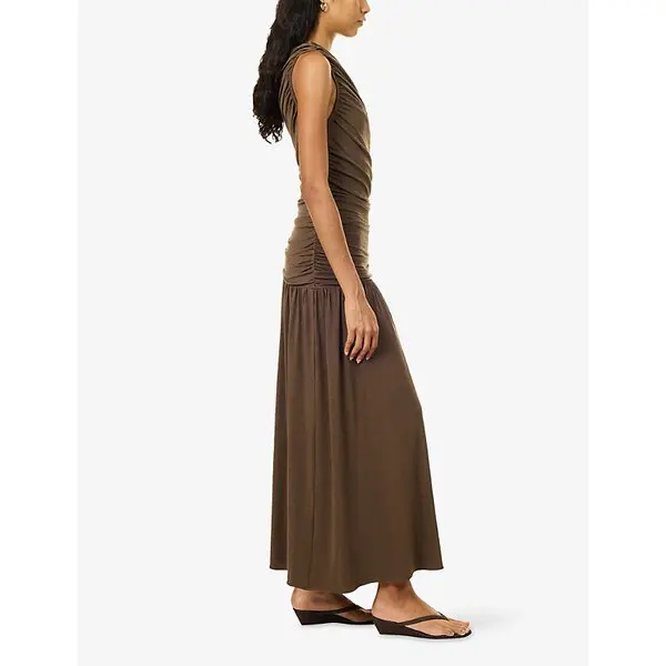 Dissh Lola Ruched Cotton-blend Maxi Dress