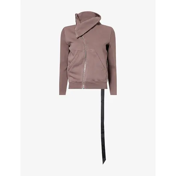 Rick Owens Mountain Zipped Cotton Sweatshirt - Grape