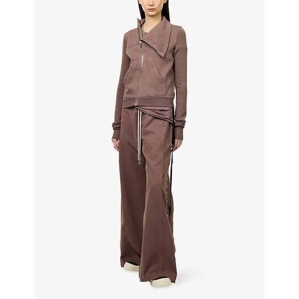 Rick Owens Mountain Zipped Cotton Sweatshirt - Grape