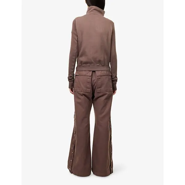 Rick Owens Mountain Zipped Cotton Sweatshirt - Grape