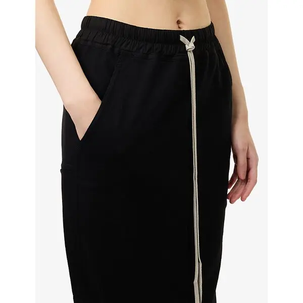Rick Owens Pillar Draped Cotton Maxi Skirt