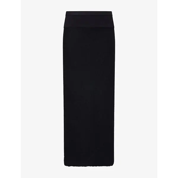 Rick Owens Calf Bias Knitted Cady-crepe Maxi Skirt - Black