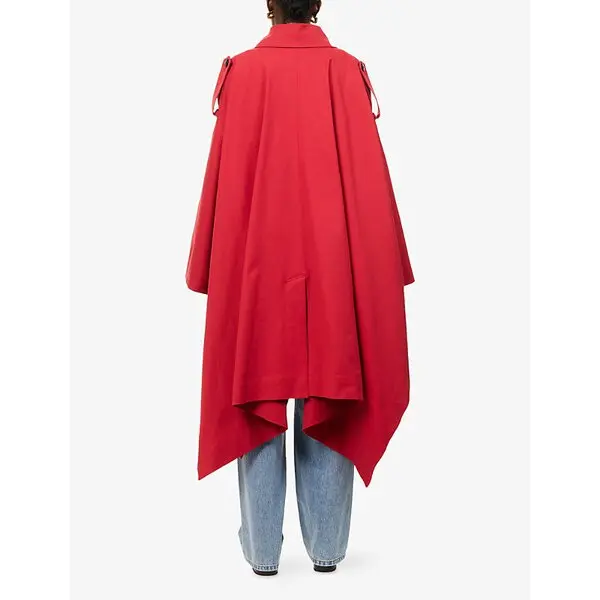 ROHE FRAMES Double-breasted Cotton Cape Trench Coat