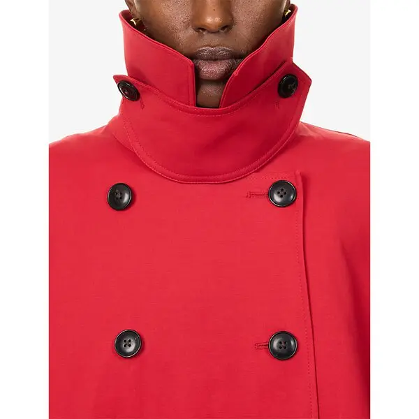 ROHE FRAMES Double-breasted Cotton Cape Trench Coat