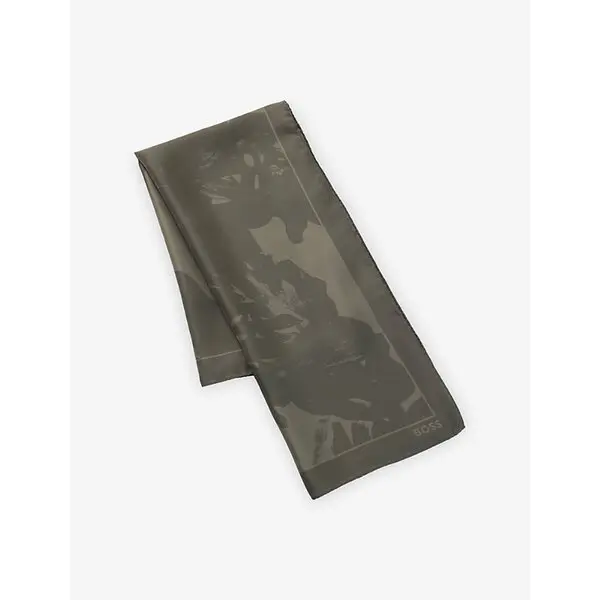 BOSS Patterned Silk Scarf
