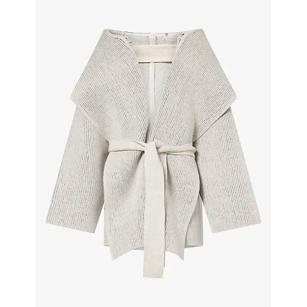 CFCL Inlay Draped Knitted Wool And Cashmere-blend Coat - Beige