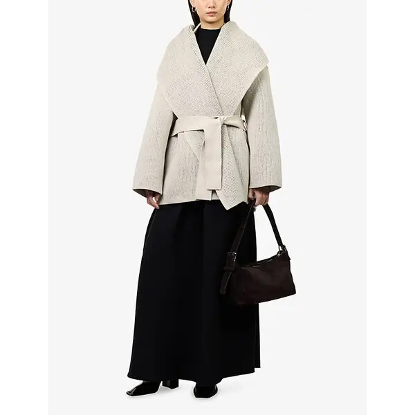 CFCL Inlay Draped Knitted Wool And Cashmere-blend Coat