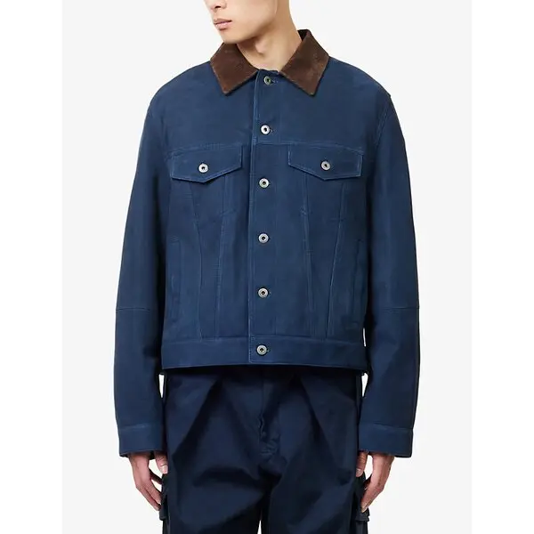Loewe Contrast-collar Suede Jacket