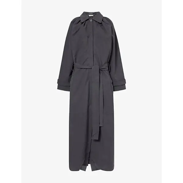 BELLE ANNA Laurel Cotton-blend Trench Coat - Charcoal