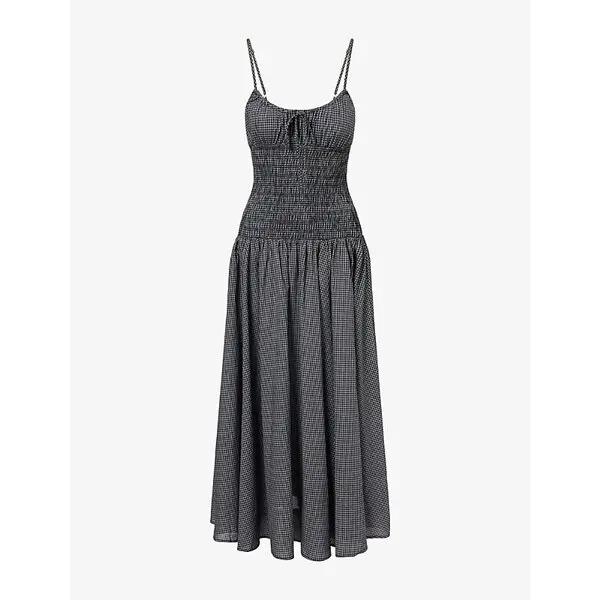 Dissh Lila Checked Cotton Midi Dress