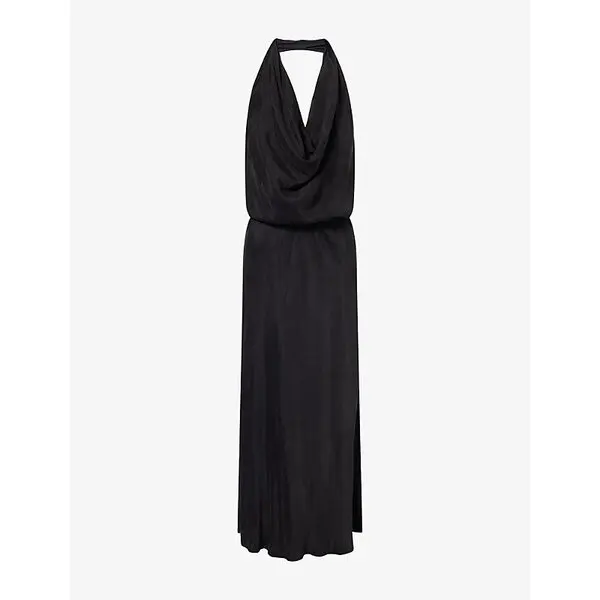 Dissh Adele Cowl-neck Cupro-blend Midi Dress