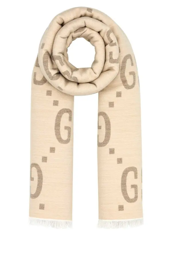 Gucci Embroidered Wool Blend Scarf - Multicolor