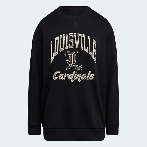 Adidas Louisville Cardinals Crew Sweatshirt Black - Black / Multi
